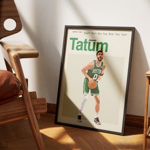 Jayson Tatum Poster, Basketball Poster, NBA Basketball Print ...