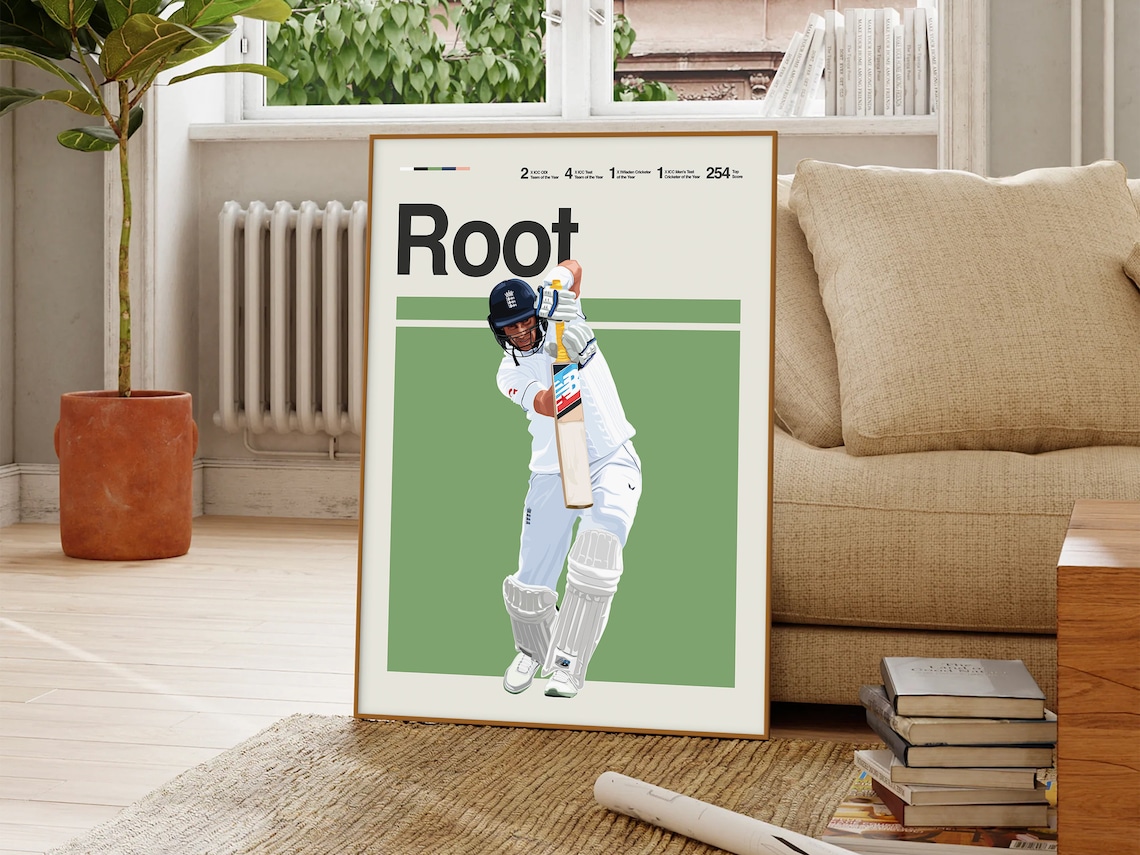 Joe Root Poster, Cricket Poster, England Cricket Team Wall Art, Cricket ...