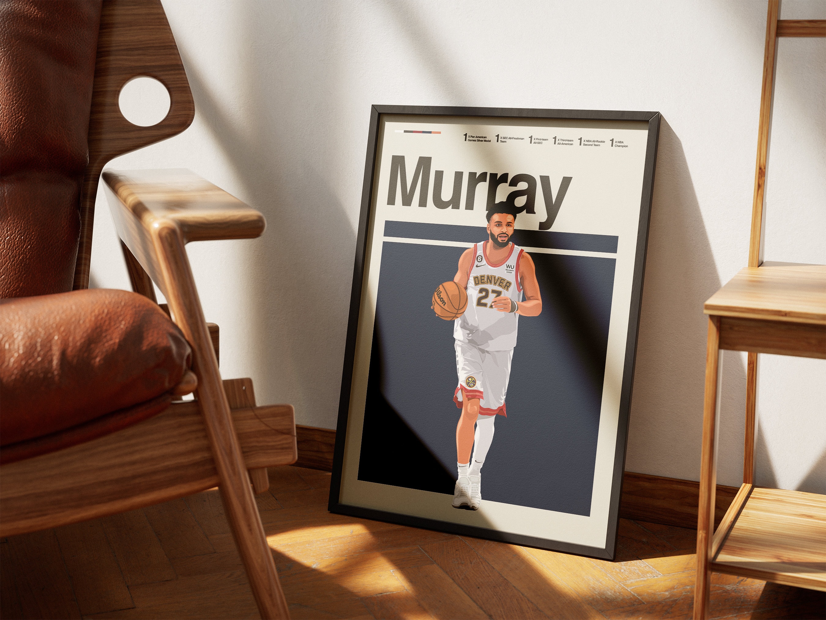Jamal Murray Poster, Basketball Poster, NBA Basketball Print ...