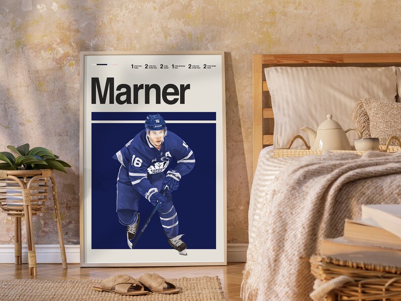 Mitch Marner Poster, Hockey Poster, Modern Hockey Print, Minimalist NHL ...