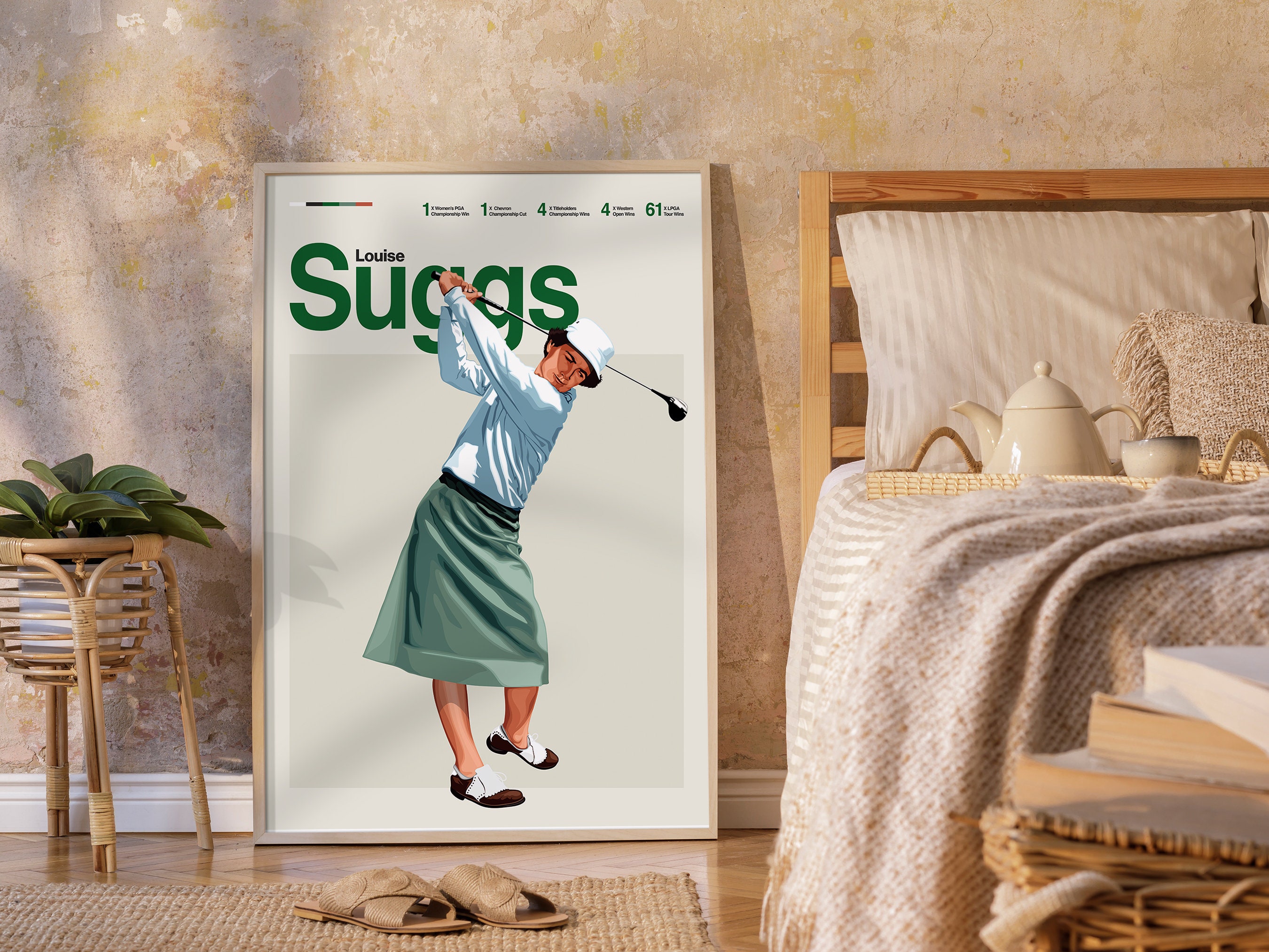 Louise Suggs Poster, Golf Poster, Modern Golf Print, Minimalist Golf ...