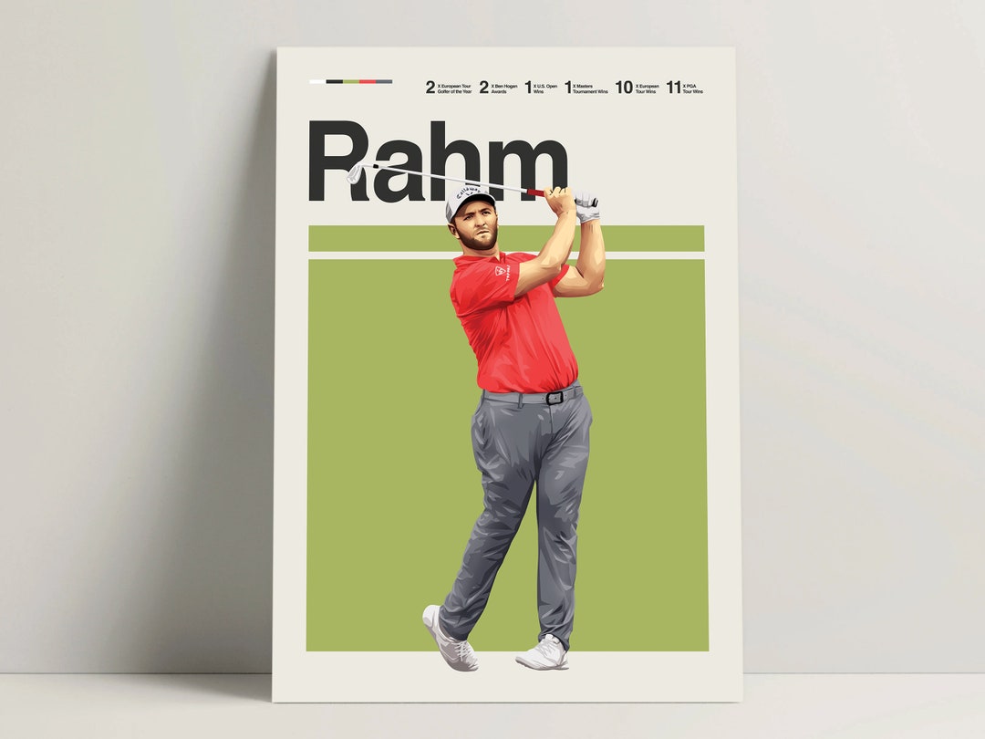 Jon Rahm Poster, Golf Poster, Modern Golf Print, Minimalist Golf Wall ...
