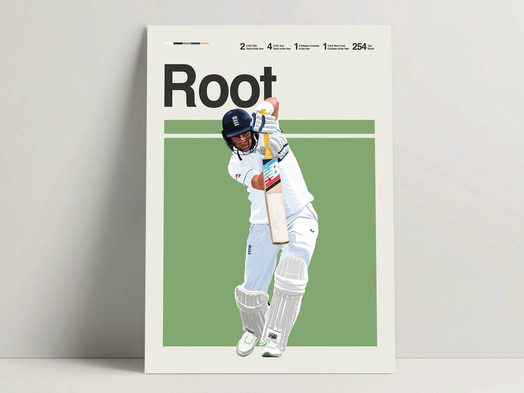 Joe Root Poster, Cricket Poster, England Cricket Team Wall Art, Cricket ...