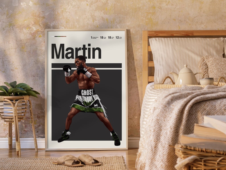 Frank Martin Poster, Boxing Poster, Modern Boxing Print, Minimalist ...