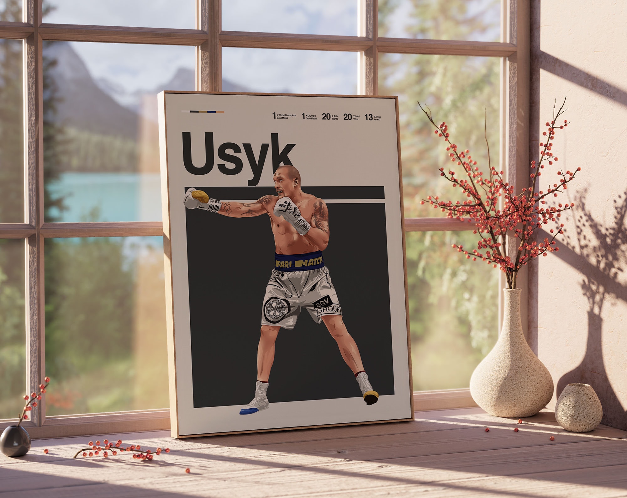 Oleksandr Usyk Poster, Boxing Poster, Modern Boxing Print, Minimalist ...