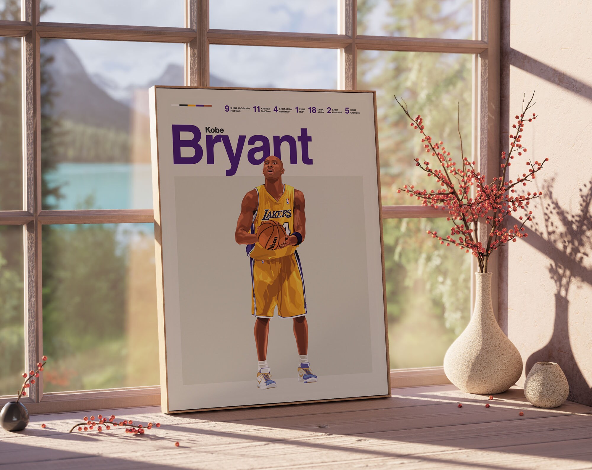 Kobe Bryant Poster, Basketball Poster Download, NBA Basketball Print ...