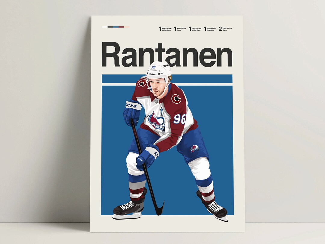 Mikko Rantanen Poster, Hockey Poster, Modern Hockey Print, Minimalist ...