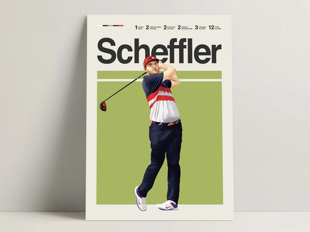Scottie Scheffler Poster, Golf Poster, Modern Golf Print, Scheffler ...
