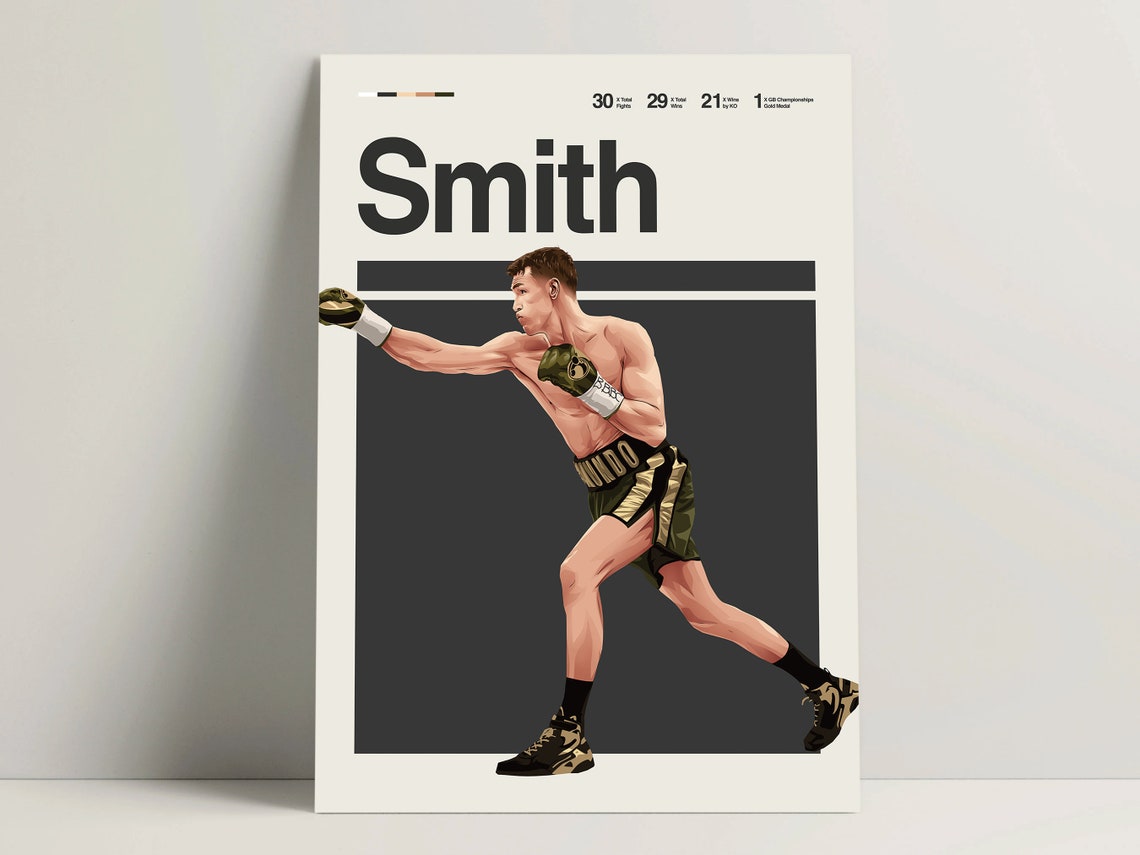 Callum Smith Poster, Boxing Poster, Modern Boxing Print, Minimalist ...