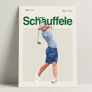 Xander Schauffele Poster, Golf Poster, Modern Golf Print, Minimalist ...