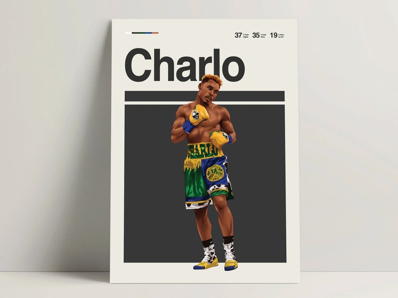 Jermell Charlo Poster, Boxing Poster, Modern Boxing Print, Minimalist ...