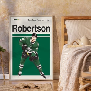 Jason Robertson Poster, Hockey Poster, Modern Hockey Print, Minimalist ...