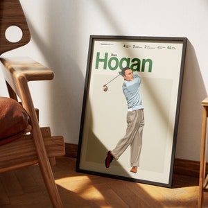 Ben Hogan Poster, Golf Poster, Modern Golf Print, Minimalist Golf Wall ...