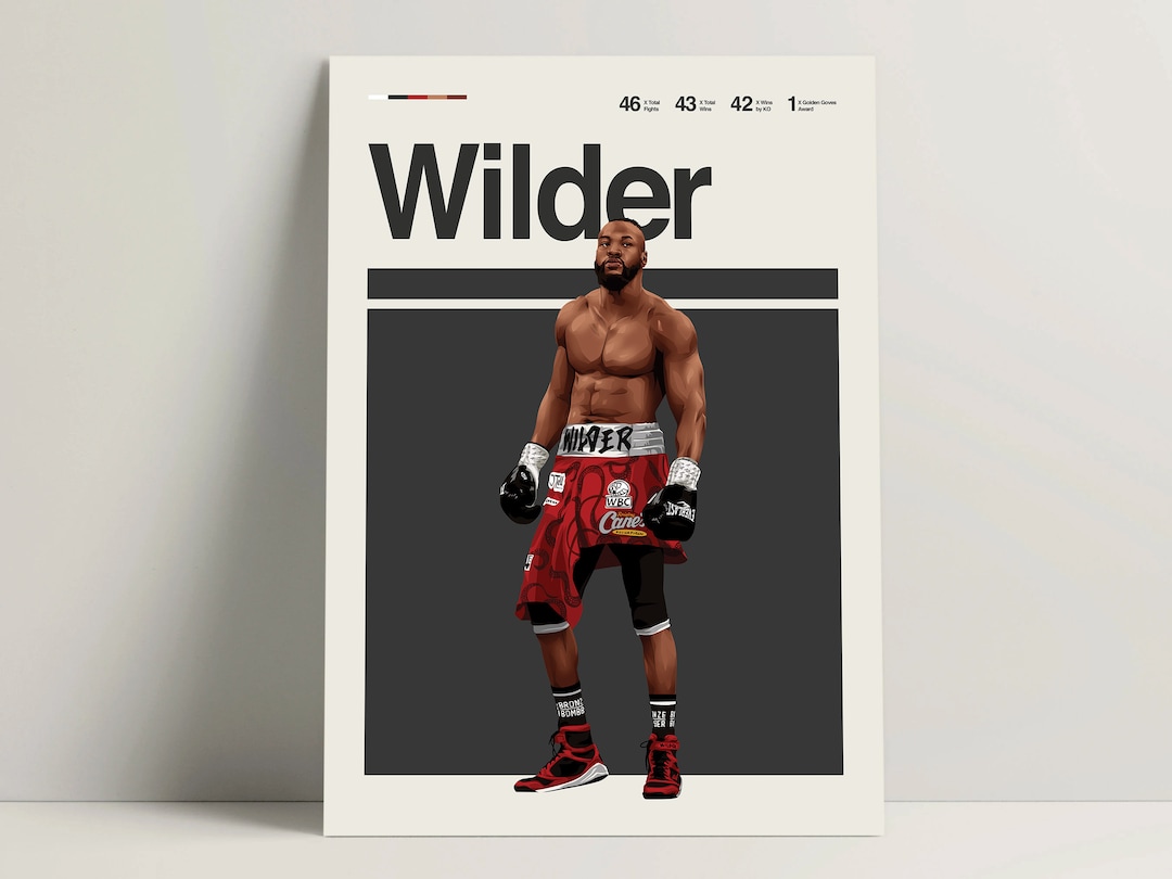 Deontay Wilder Poster, Boxing Poster, Modern Boxing Print, Minimalist ...