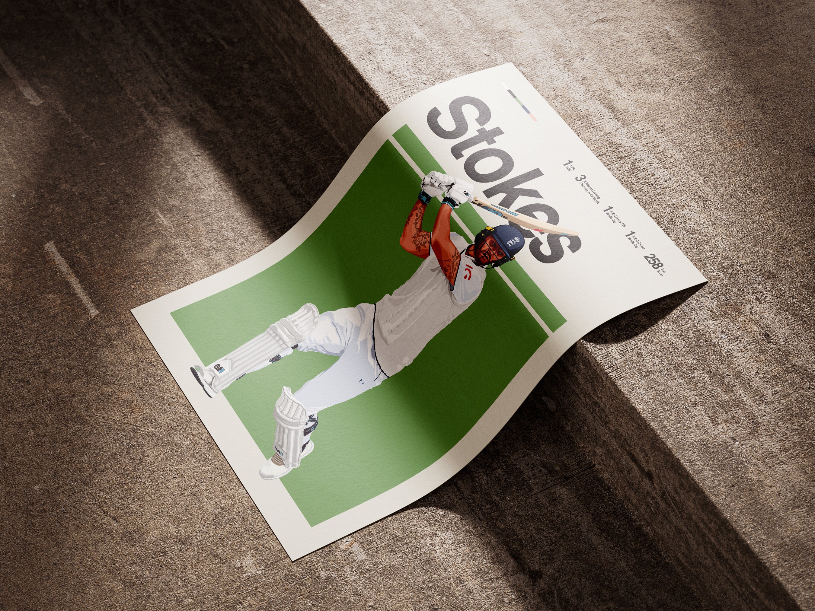 Ben Stokes Poster, Cricket Poster, England Cricket Team Wall Art ...