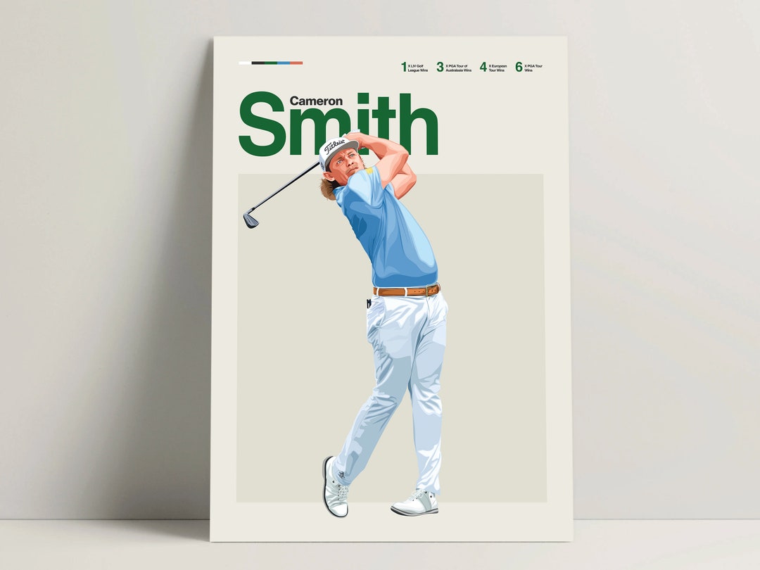 Cameron Smith Poster, Golf Poster, Modern Golf Print, Minimalist Golf ...