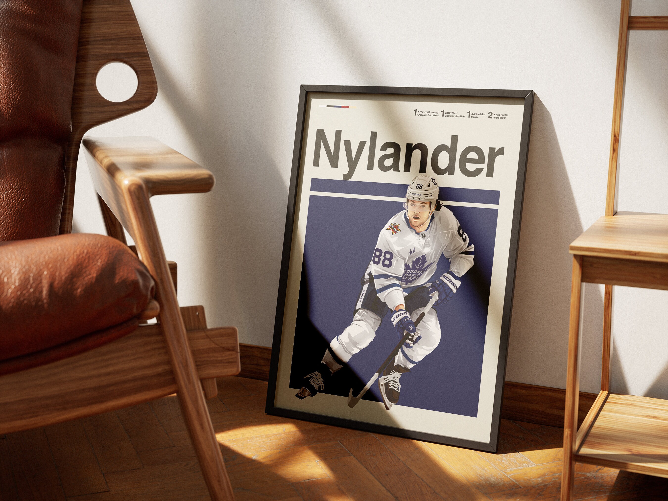 William Nylander Poster, Hockey Poster, Modern Hockey Print Minimalist ...