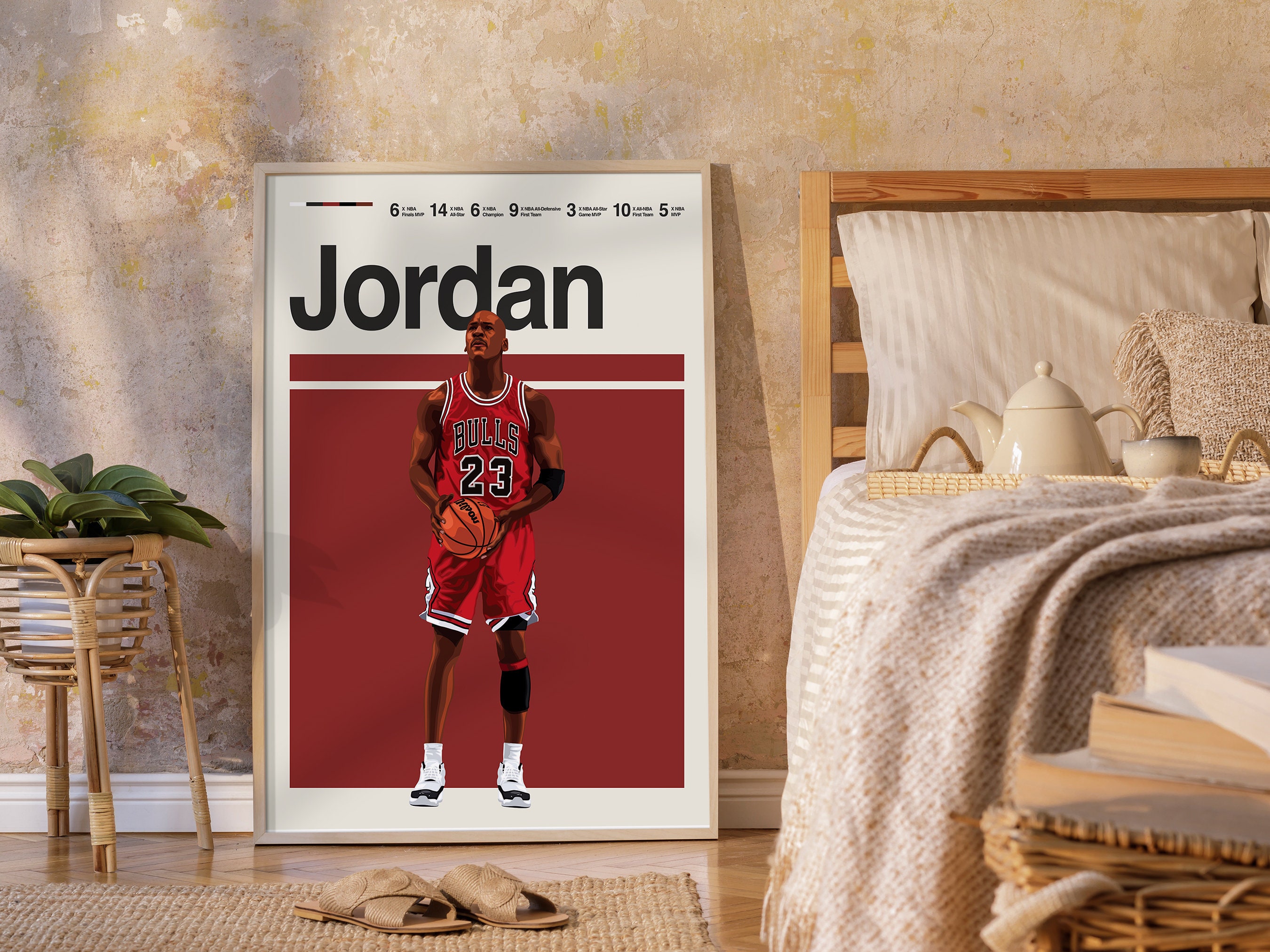 Michael Jordan Poster, Basketball Poster, NBA Basketball Print ...