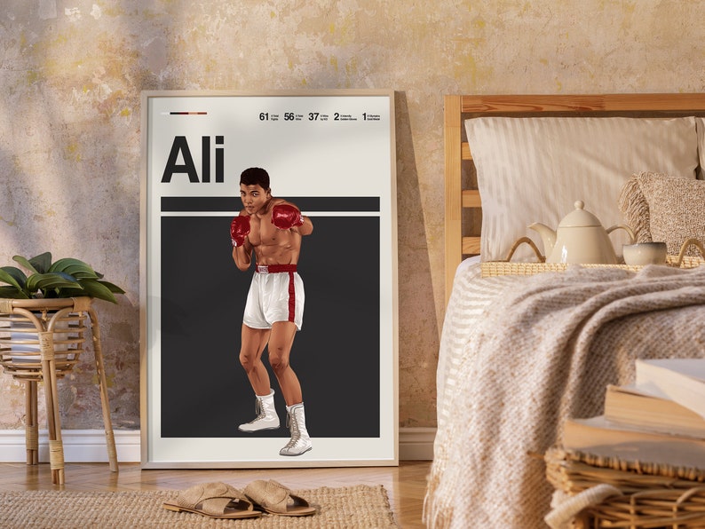 Muhammad Ali Poster, Boxing Poster, Modern Boxing Print, Minimalist ...