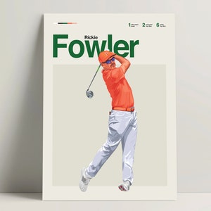 Rickie Fowler Poster, Golf Poster, Modern Golf Print, Minimalist Golf ...