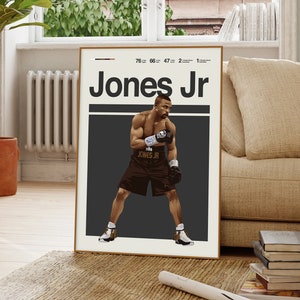 Roy Jones Jr Poster, Boxing Poster, Modern Boxing Print, Minimalist ...