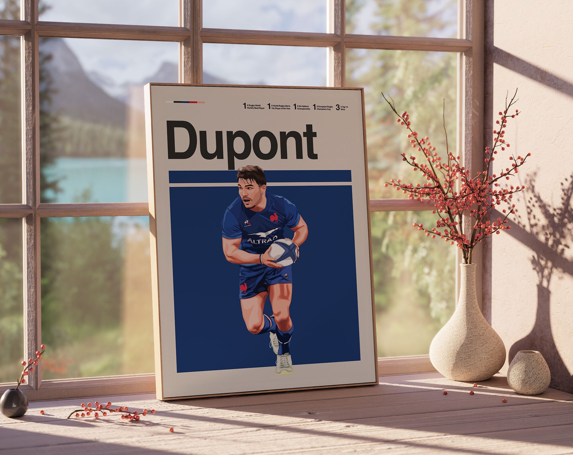 Antoine Dupont Poster, Rugby Poster, Modern French Rugby Print ...