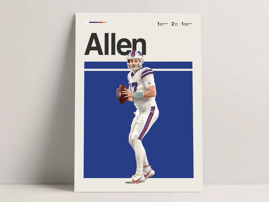 Josh Allen Poster, Football Poster, American Football Print, Minimalist ...