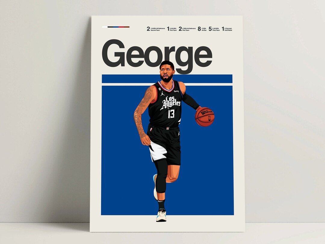 Paul George Poster, Basketball Poster, NBA Basketball Print, Basketball ...