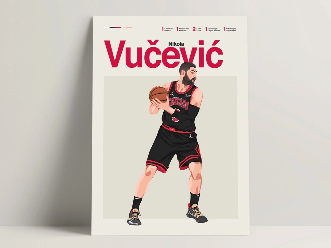 Nikola Vucevic Poster, Basketball Poster, NBA Basketball Print ...