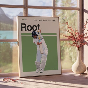Joe Root Poster, Cricket Poster, England Cricket Team Wall Art, Cricket ...
