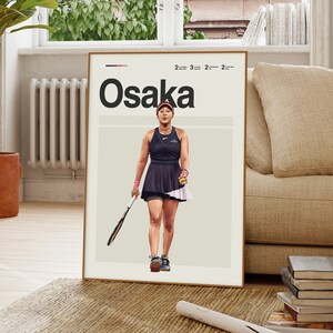 Naomi Osaka Poster, Tennis Poster, Modern Tennis Print, Minimalist ...