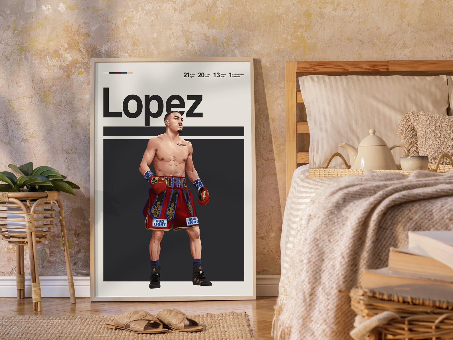 Teofimo Lopez Poster, Boxing Poster, Modern Boxing Print, Minimalist ...