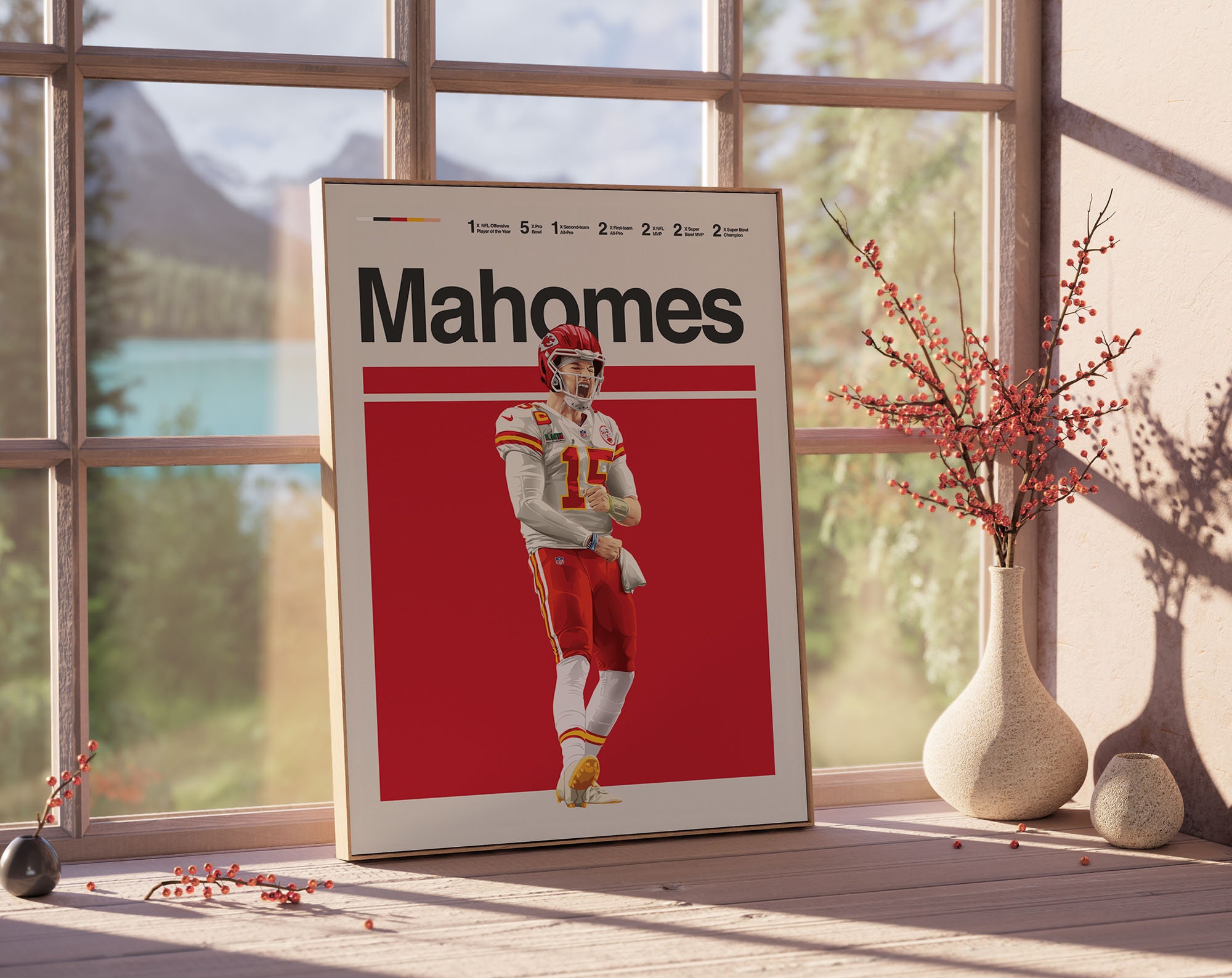 Patrick Mahomes Poster, Football Poster, American Football Print ...