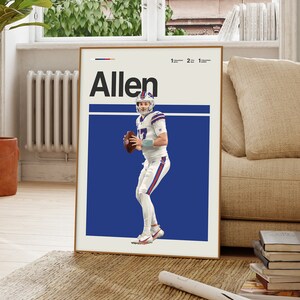 Josh Allen Poster, Football Poster, American Football Print, Minimalist ...