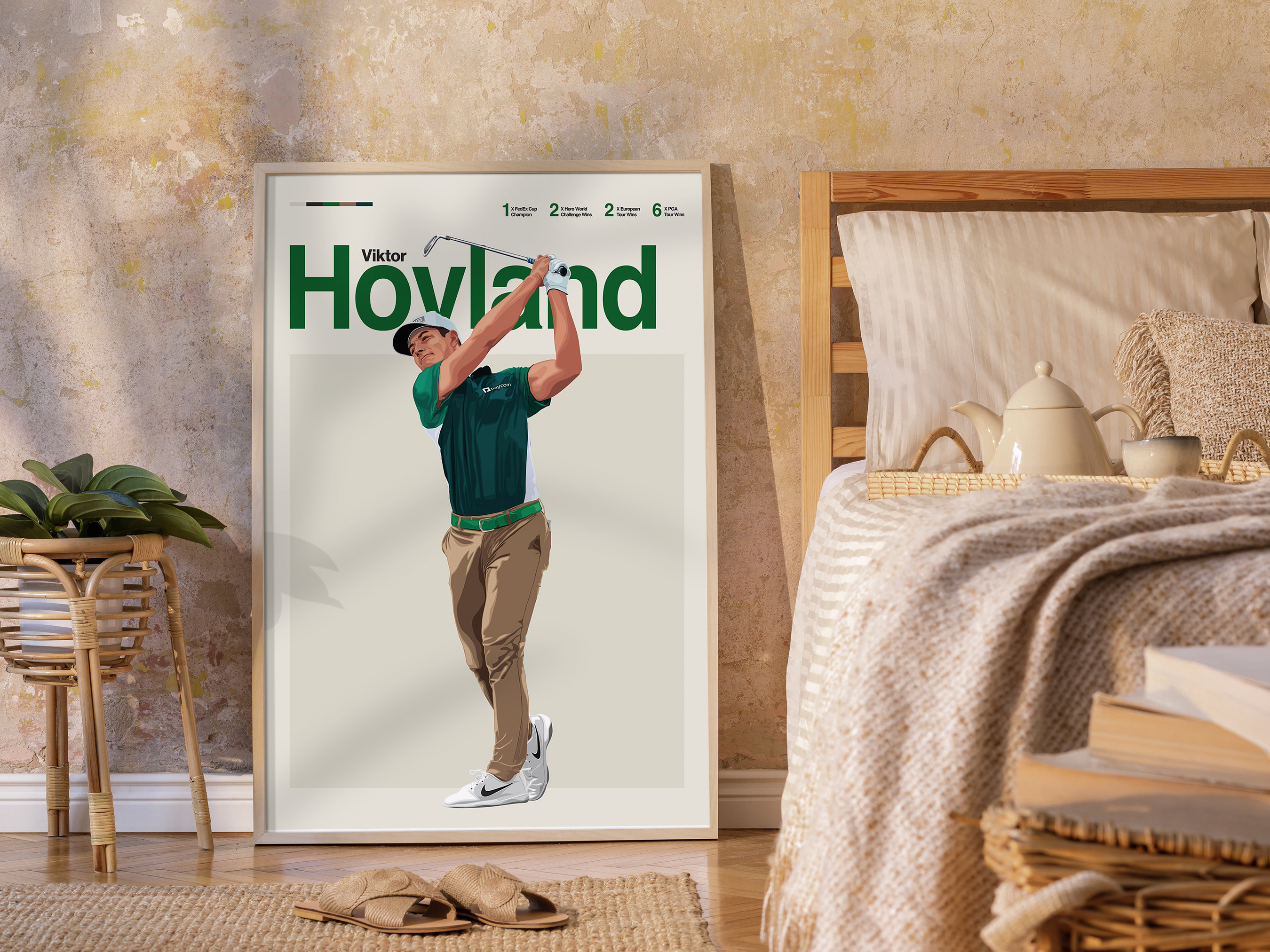Viktor Hovland Poster, Golf Poster, Modern Golf Print, Minimalist Golf ...