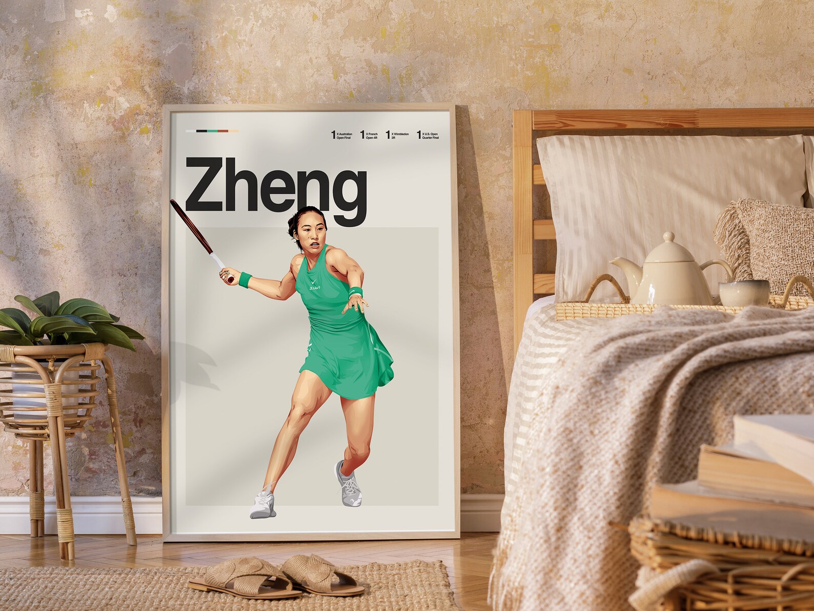 Qinwen Zheng Poster Tennis Poster Modern Tennis Print Minimalist
