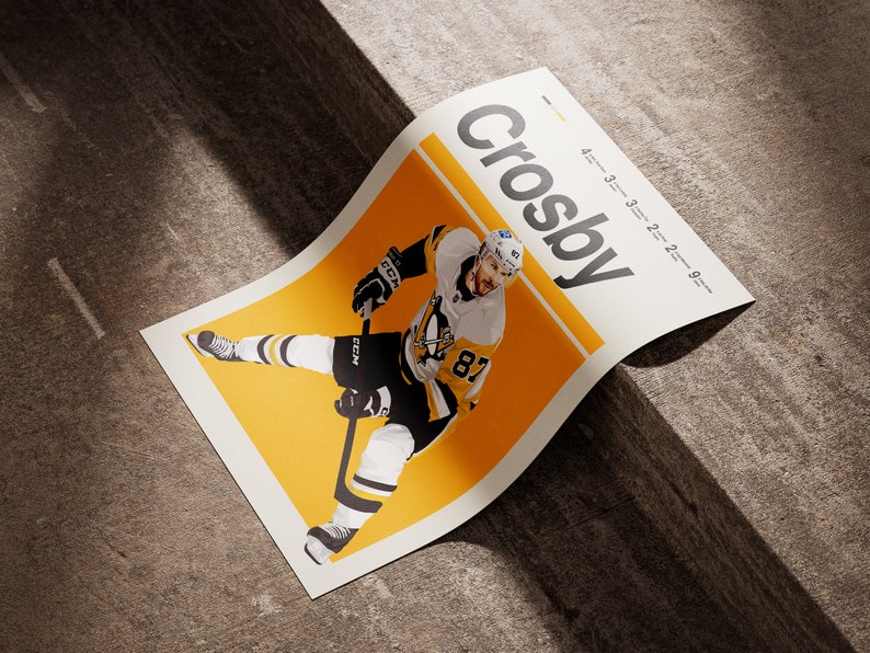 Sidney Crosby Poster, Hockey Poster, Modern Hockey Print, Minimalist ...