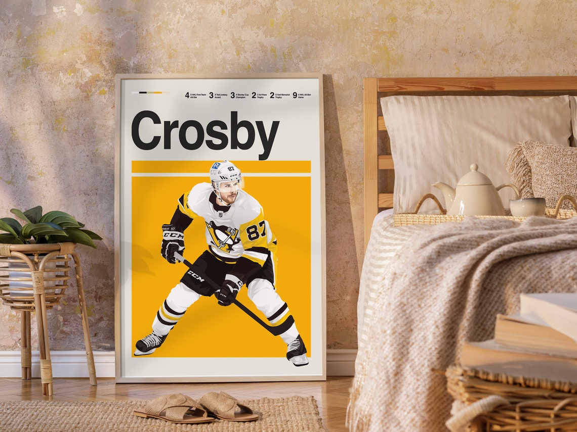 Sidney Crosby Poster, Hockey Poster, Modern Hockey Print, Minimalist ...