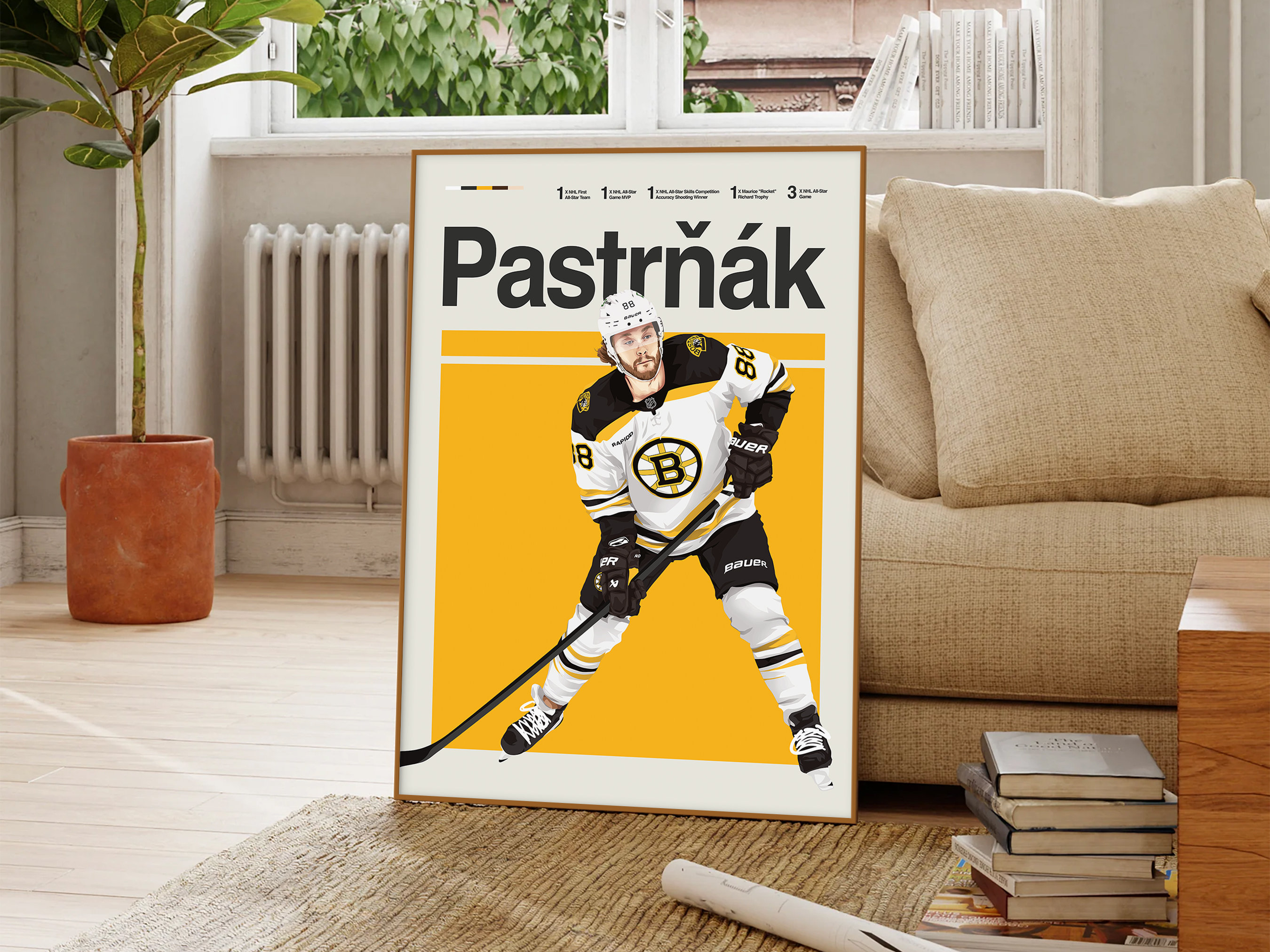 David Pastrnak Poster, Hockey Poster, Modern Hockey Print, Minimalist ...