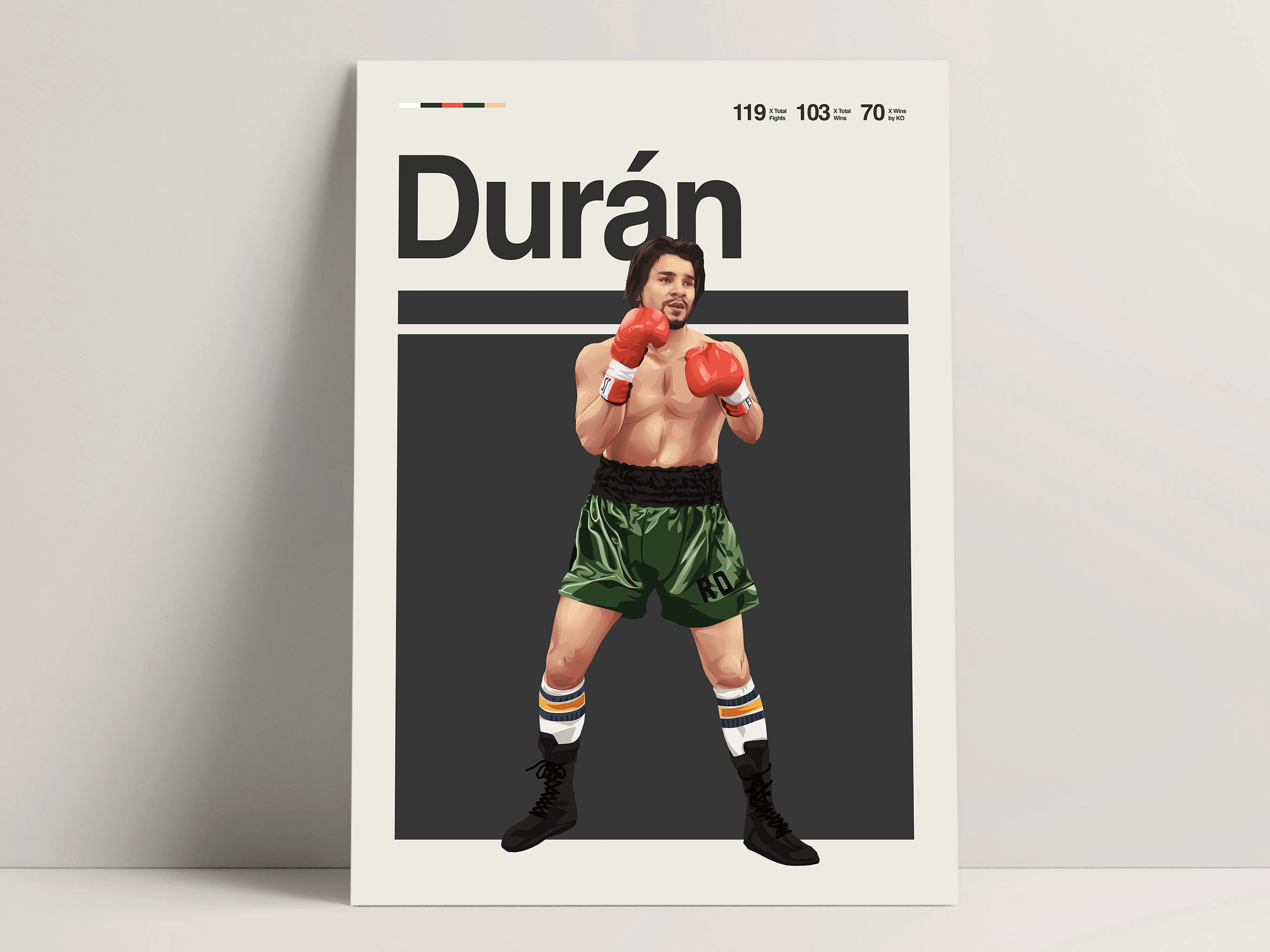 Roberto Duran Poster, Boxing Poster, Modern Boxing Print, Minimalist ...