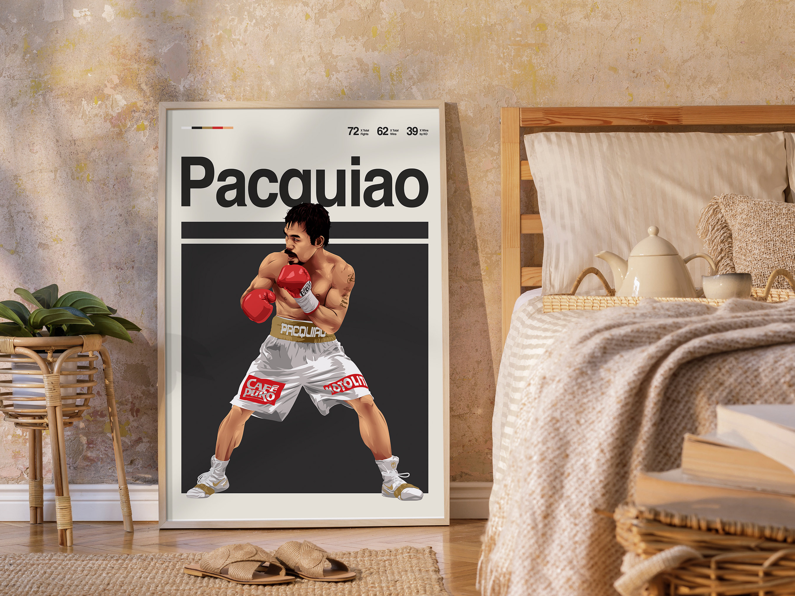 Manny Pacquiao Poster, Boxing Poster, Modern Boxing Print, Minimalist ...
