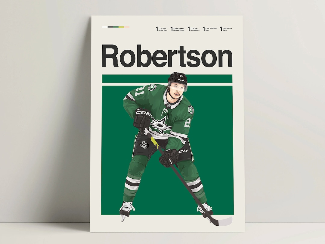 Jason Robertson Poster, Hockey Poster, Modern Hockey Print, Minimalist ...
