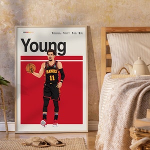 Trae Young Poster, Basketball Poster, NBA Basketball Print, Basketball ...