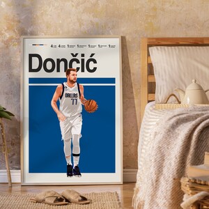 Luka Doncic Poster, Basketball Poster, NBA Basketball Print, Basketball ...