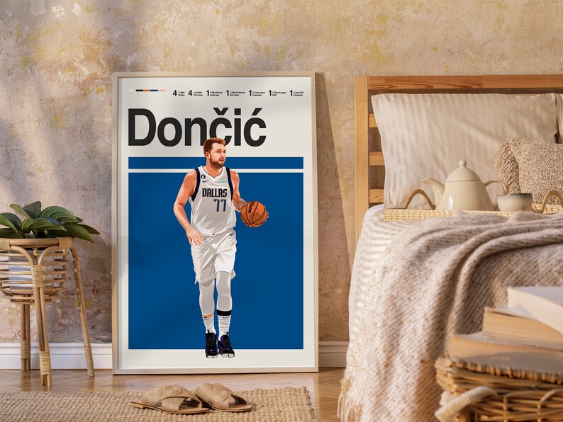 Luka Doncic Poster, Basketball Poster, NBA Basketball Print, Basketball ...