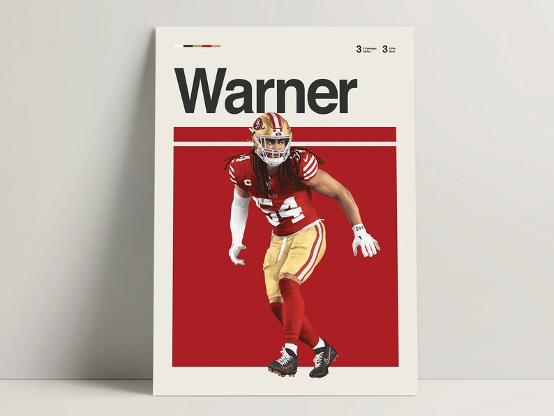 Fred Warner Poster, Football Poster, American Football Print ...