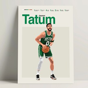 Jayson Tatum Poster, Basketball Poster, NBA Basketball Print ...
