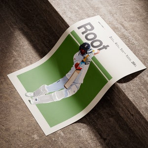 Joe Root Poster, Cricket Poster, England Cricket Team Wall Art, Cricket ...