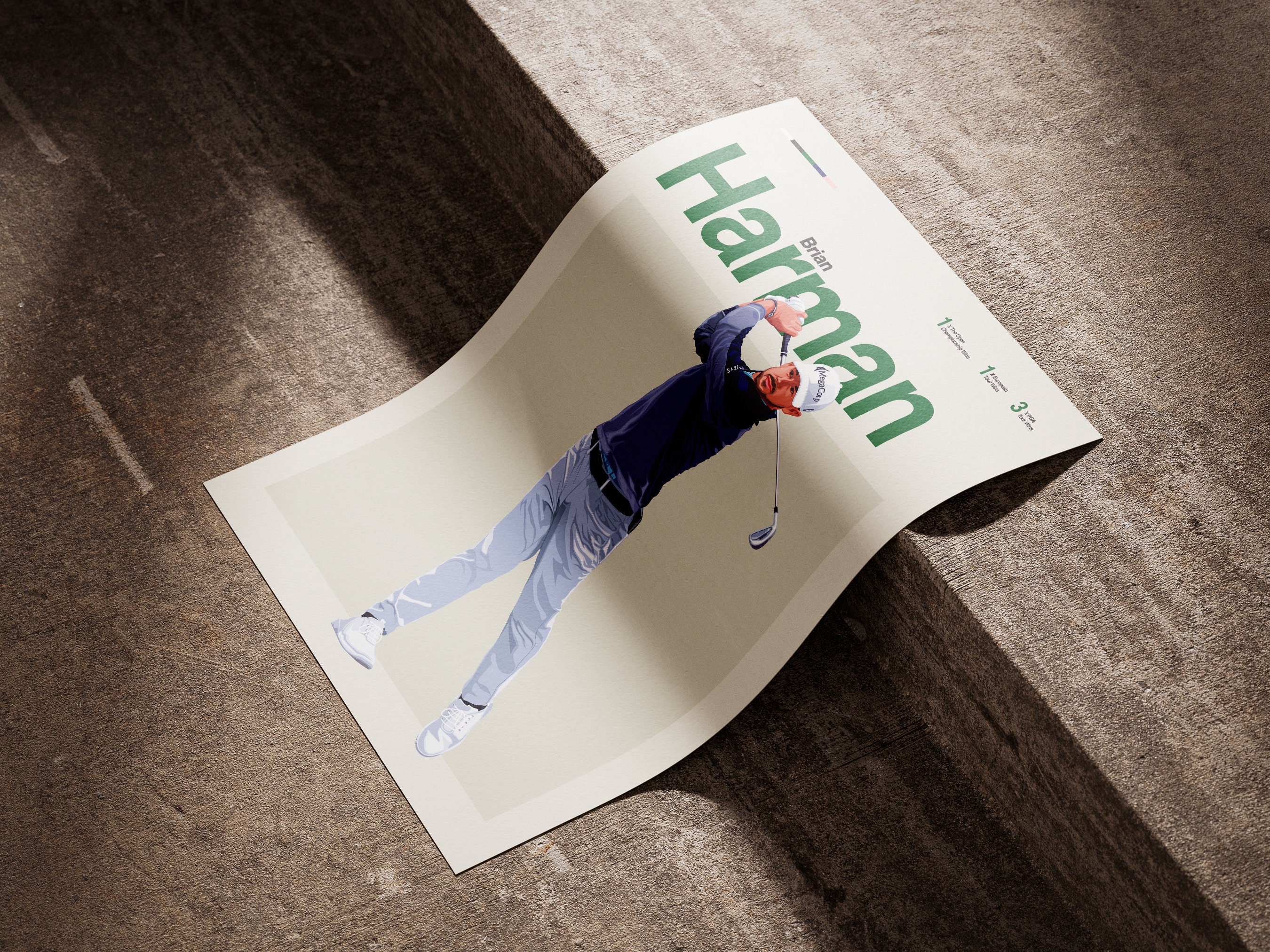 Brian Harman Poster, Golf Poster, Modern Golf Print, Minimalist Golf ...