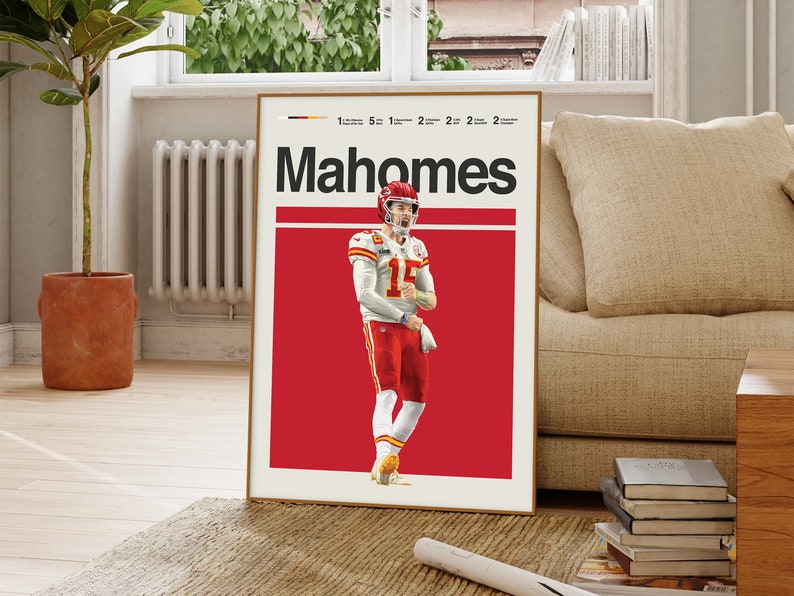 Patrick Mahomes Poster, Football Poster, American Football Print ...
